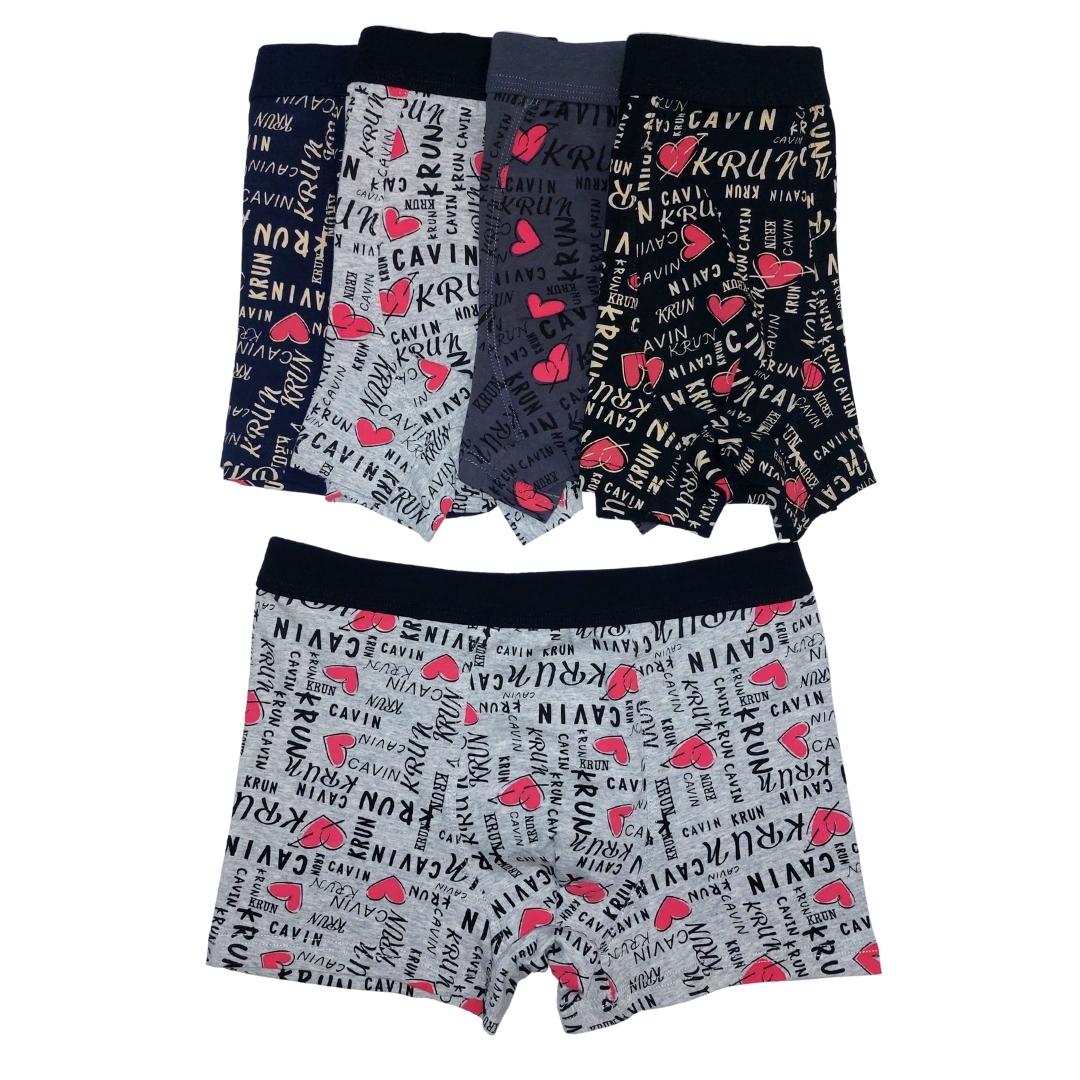 ΣΕΤ 5 Ανδρικά Μποξεράκια με Σχέδιο Love (6106) | Panda Clothing
